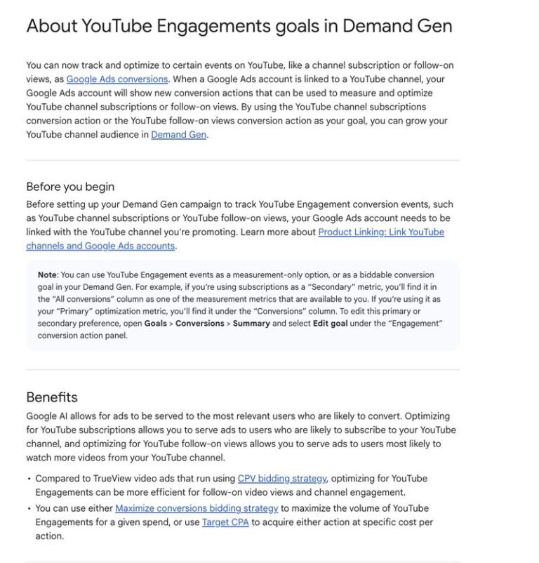 New Page on YouTube subscriptions for Demand Gen - Adriaan Dekker
